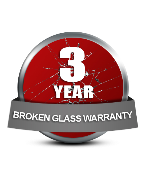 3 YEAR BROKEN GLASS WARRANTY - REPLACED AS NEW - CONTEENIUM