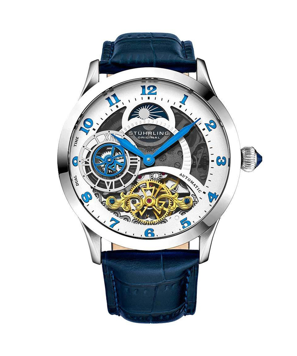 STUHRLING RADIANT AUTOMATIC SKELETON BLUE 925-02
