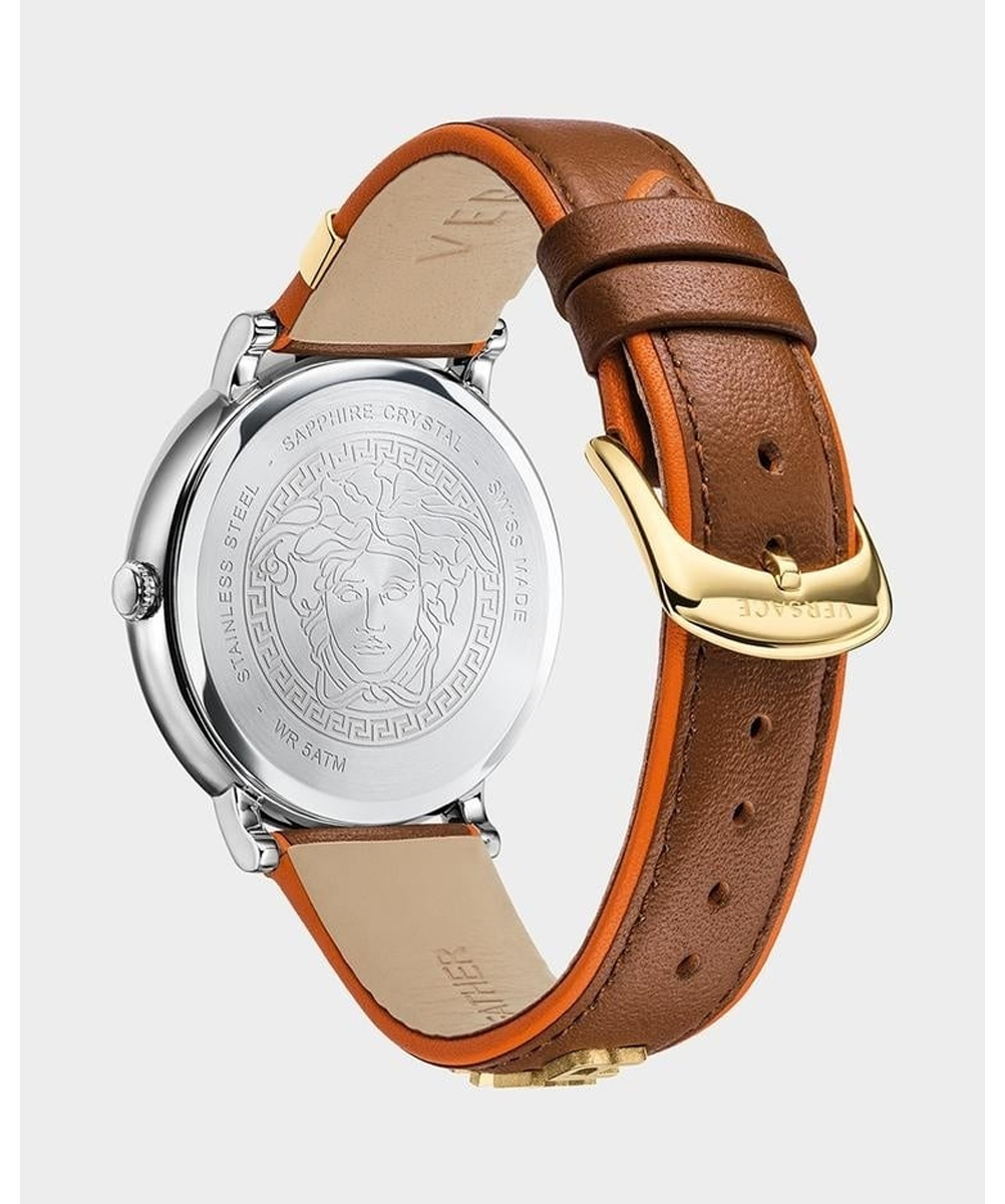 VERSACE Analog Brown Leather . Quartz watches
