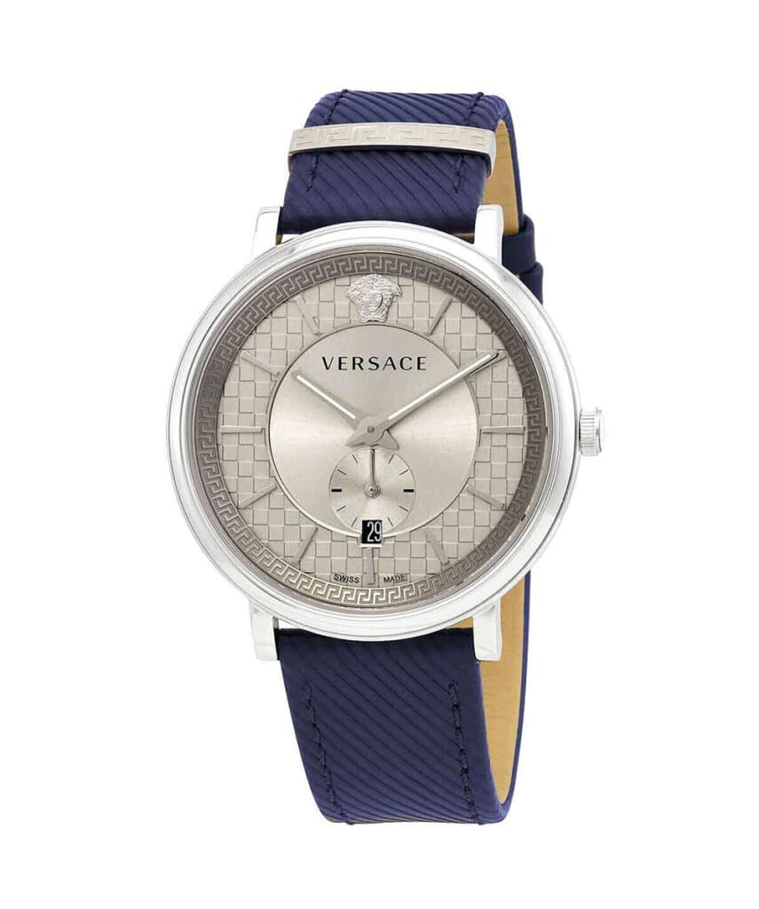 VERSACE Analog Blue Leather Men. Quartz watches