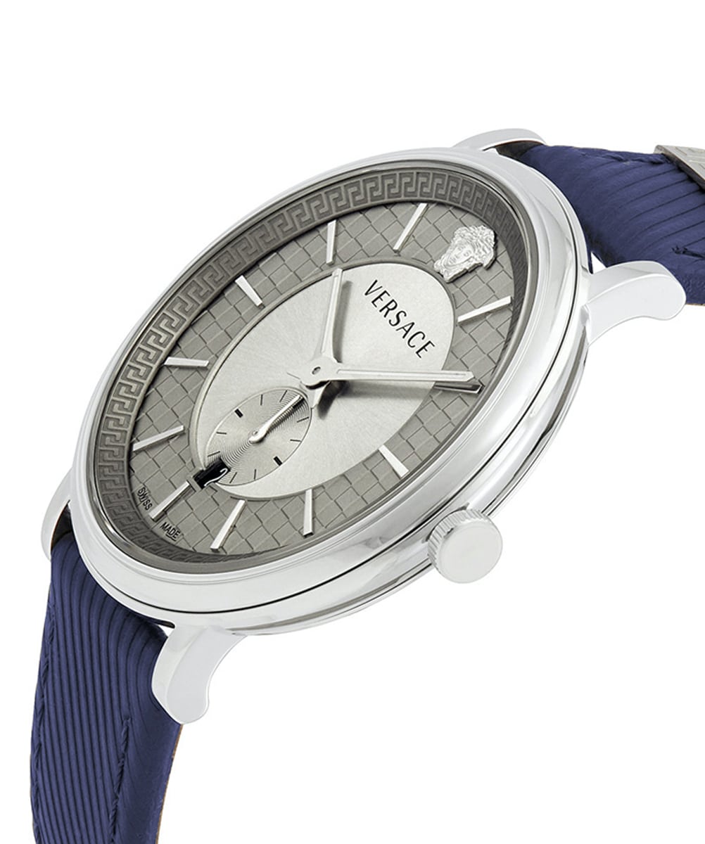 VERSACE Analog Blue Leather Men. Quartz watches