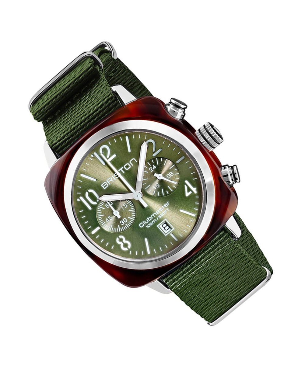 BRISTON Watch Clubmaster Classic Acetate Olive Green 19140.SA.T.26.NOL
