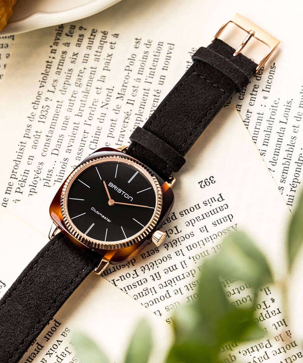 BRISTON Watch Clubmaster Elegant Acetate Black 37mm-quartz Watch-22937 ...