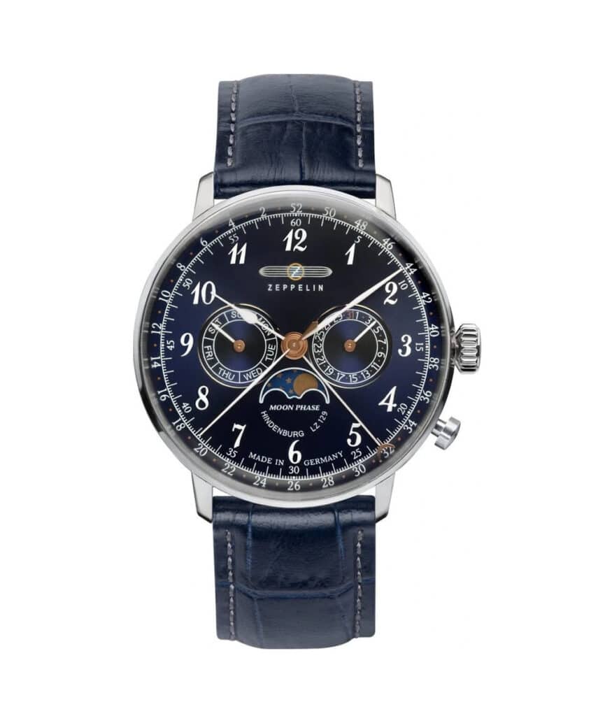 Zeppelin Lz 129 Hindenburg Moonphase Blue 7036-3- Quartz Watch