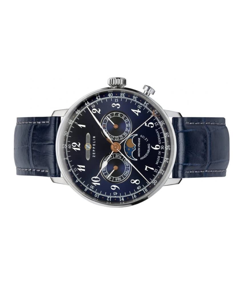 Zeppelin Lz 129 Hindenburg Moonphase Blue 7036-3- Quartz Watch