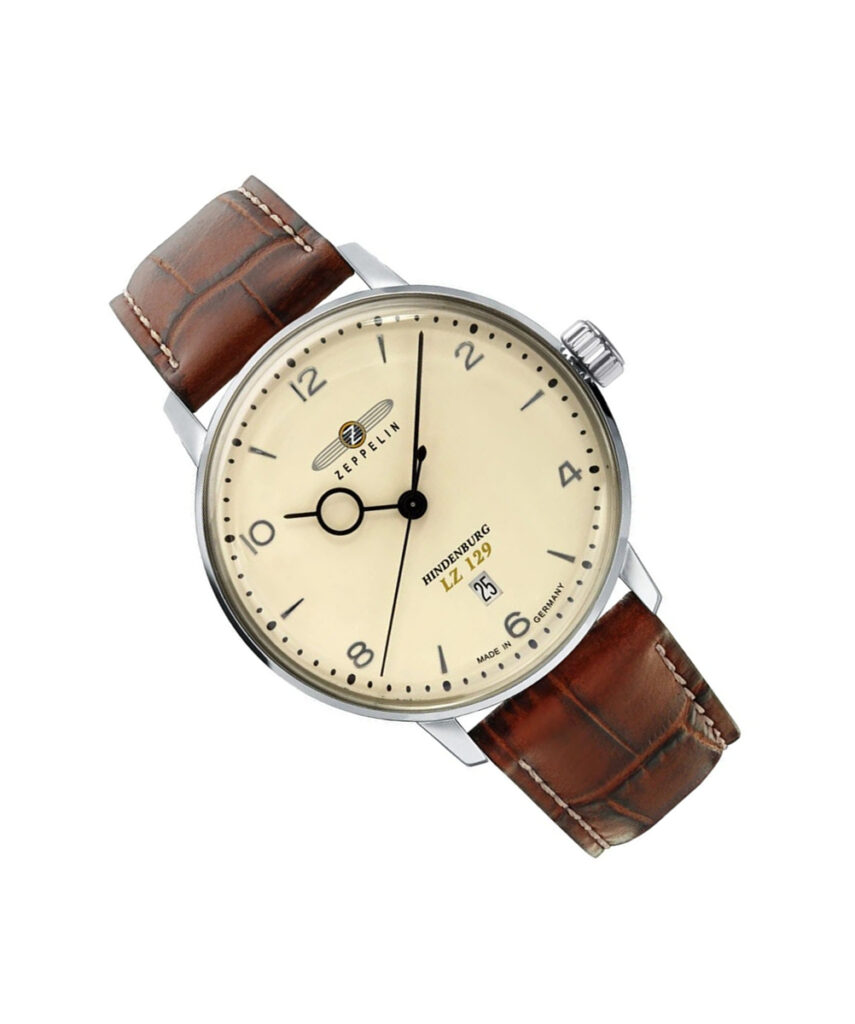 Zeppelin Watch Lz 129 Hindenburg Men Brown Leather 8042-5- Quartz Watch
