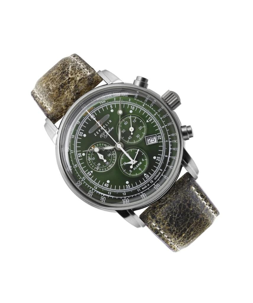 Zeppelin 100 Jahre Green Alarm 8680-4- Quartz Watch