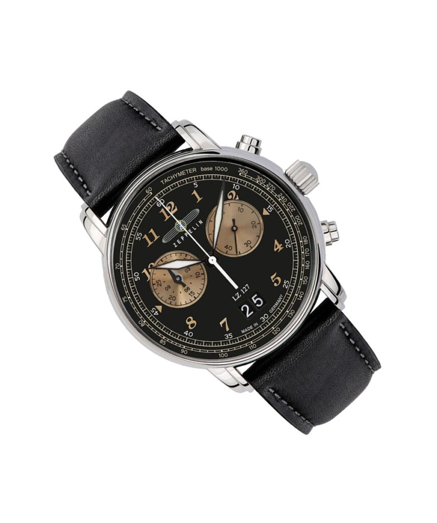 Zeppelin Watch Lz 127 Graf Zeppelin Men Black 8684-2- Quartz Watch