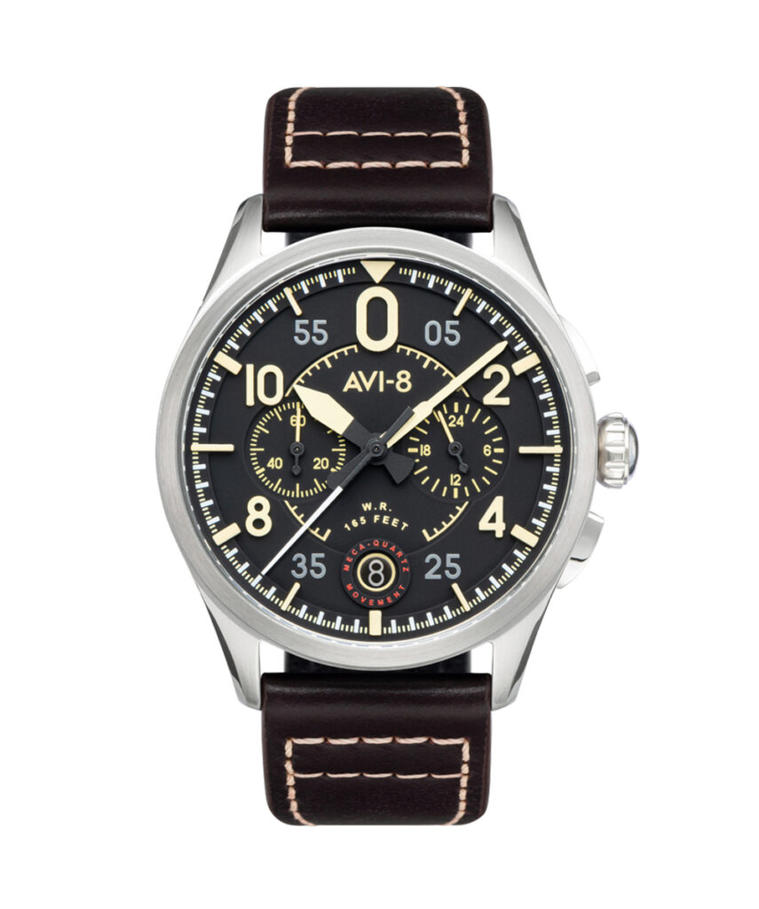 AVI-8 Watch Spitfire Lock Midnight Oak Chronograph Brown AV-4089-01 ...