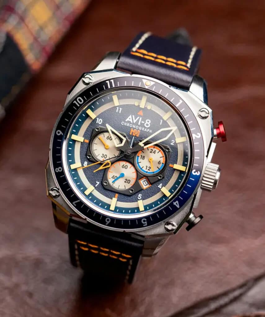 AVI-8 Watch Hawker Hunter Dual Time Chronograph Blue AV-4100-02 ...