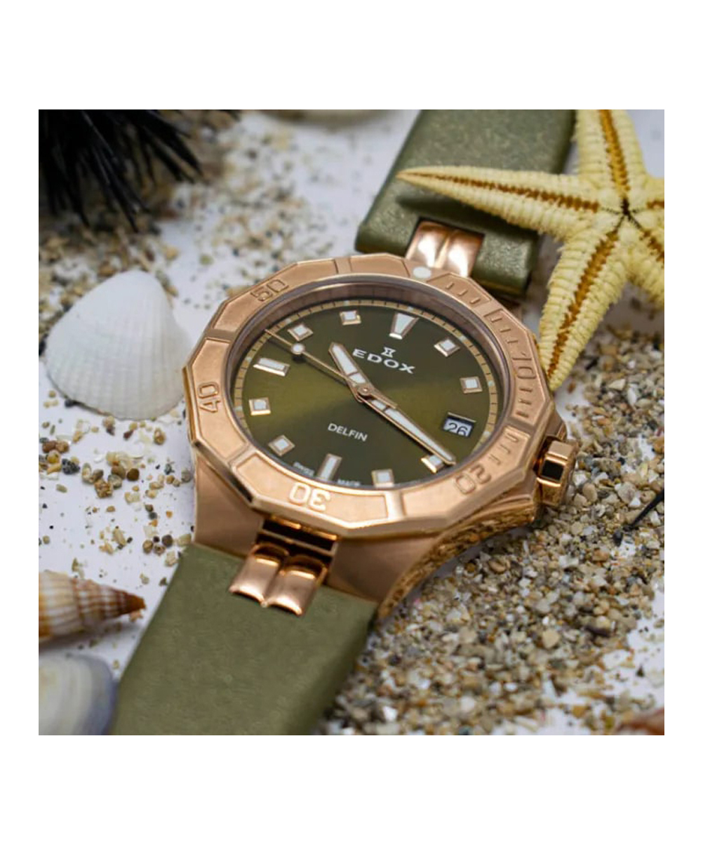 Edox Delfin The Original Diver Date Lady Watch 53020-37RC-VR