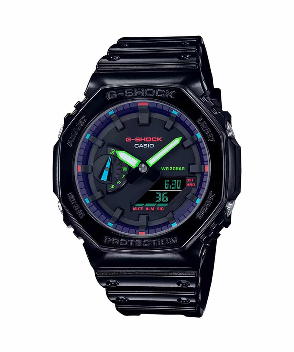 Casio G-Shock Watch Multicolor Dial GA-2100RGB-1AER