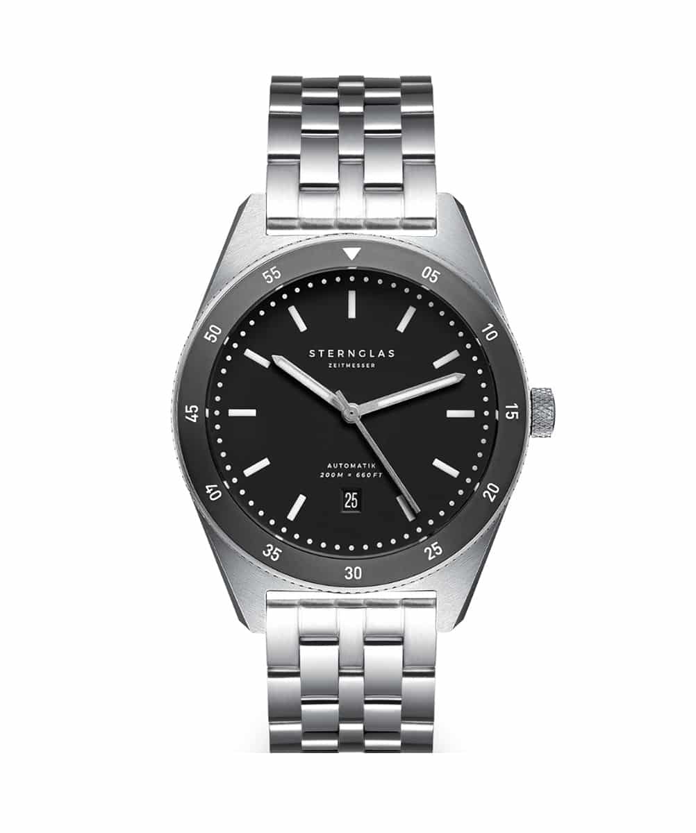 Sternglas Marus Automatic Silver Black S02-MA03-ME13