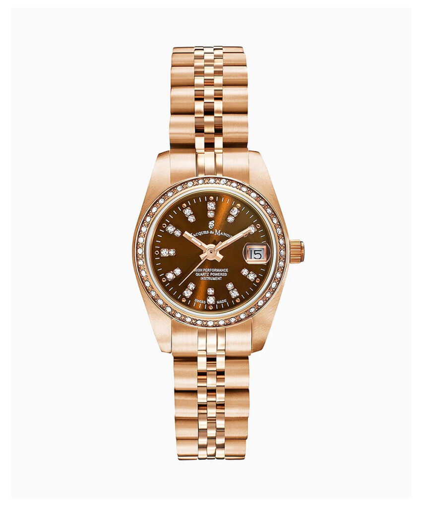 Jacques Du Manoir Brown Rose Gold Inspiration 26mm NROP-18