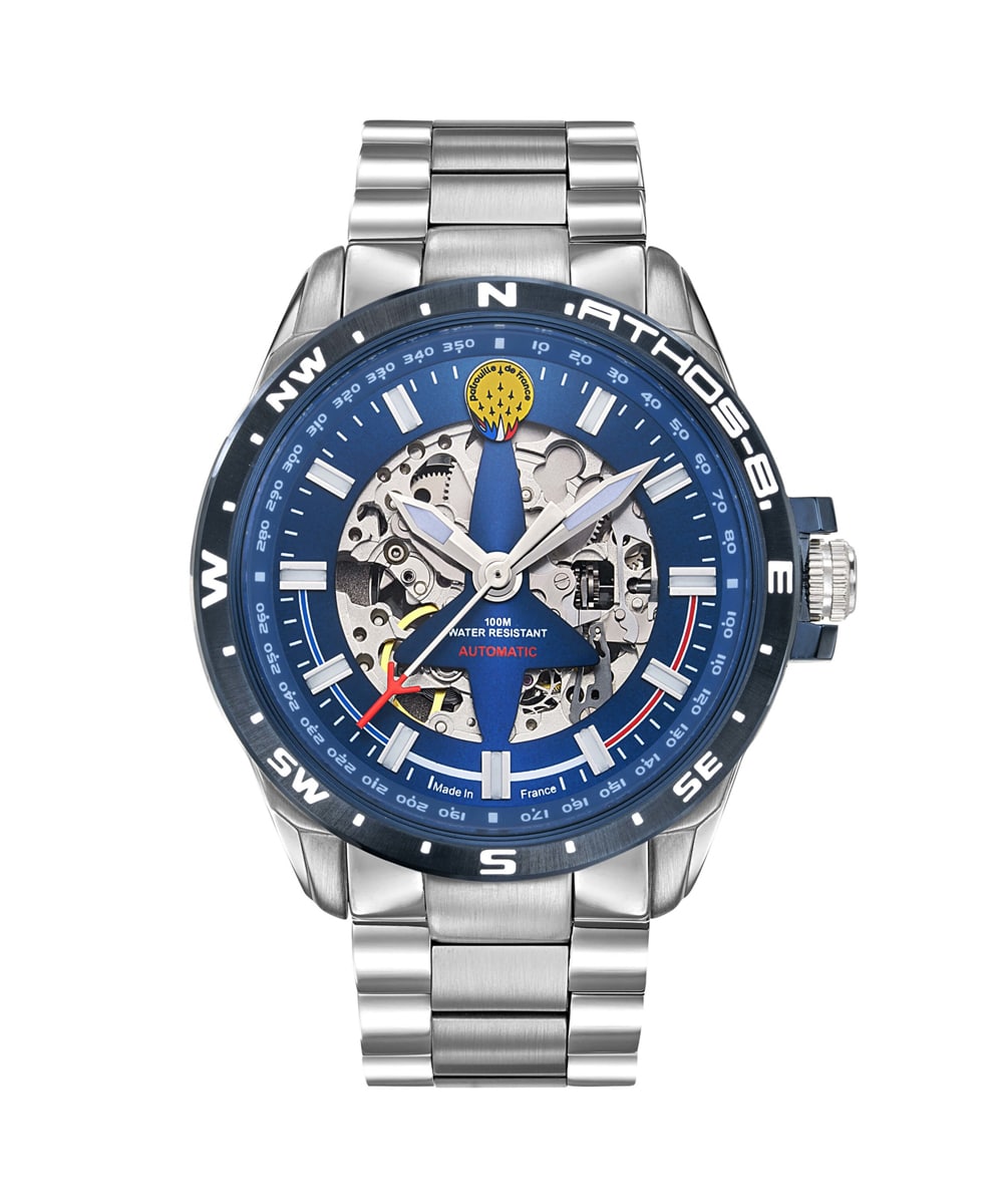 Patroille De France Athos 8 Blue Steel Watch A8-100ED-668110