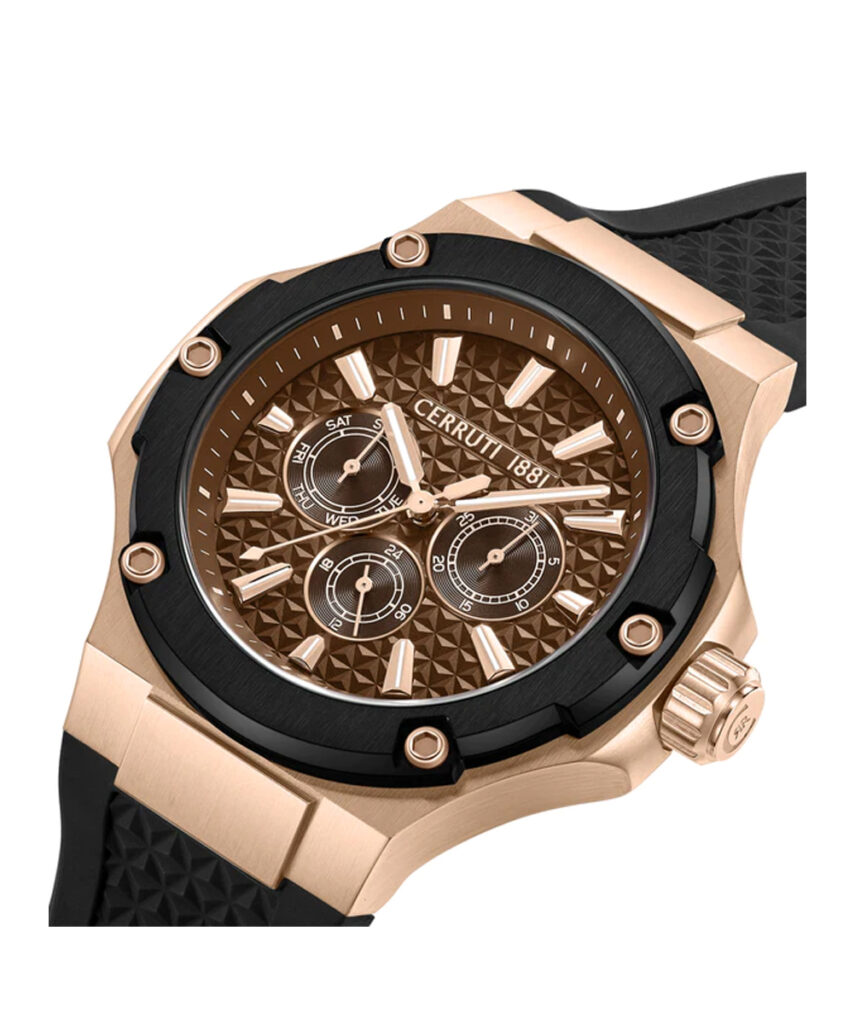 Cerruti Lucardo Quartz Silicone Black Watch- CIWGQ0018703