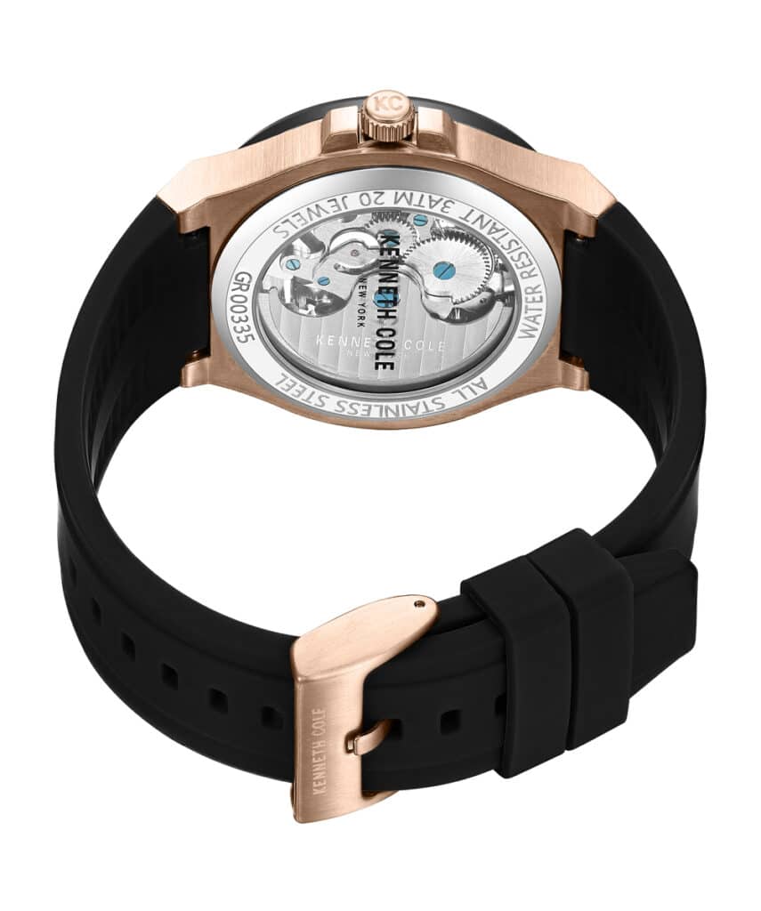Kenneth Cole Automatic Skeleton Black Silicone KCWGR0033503