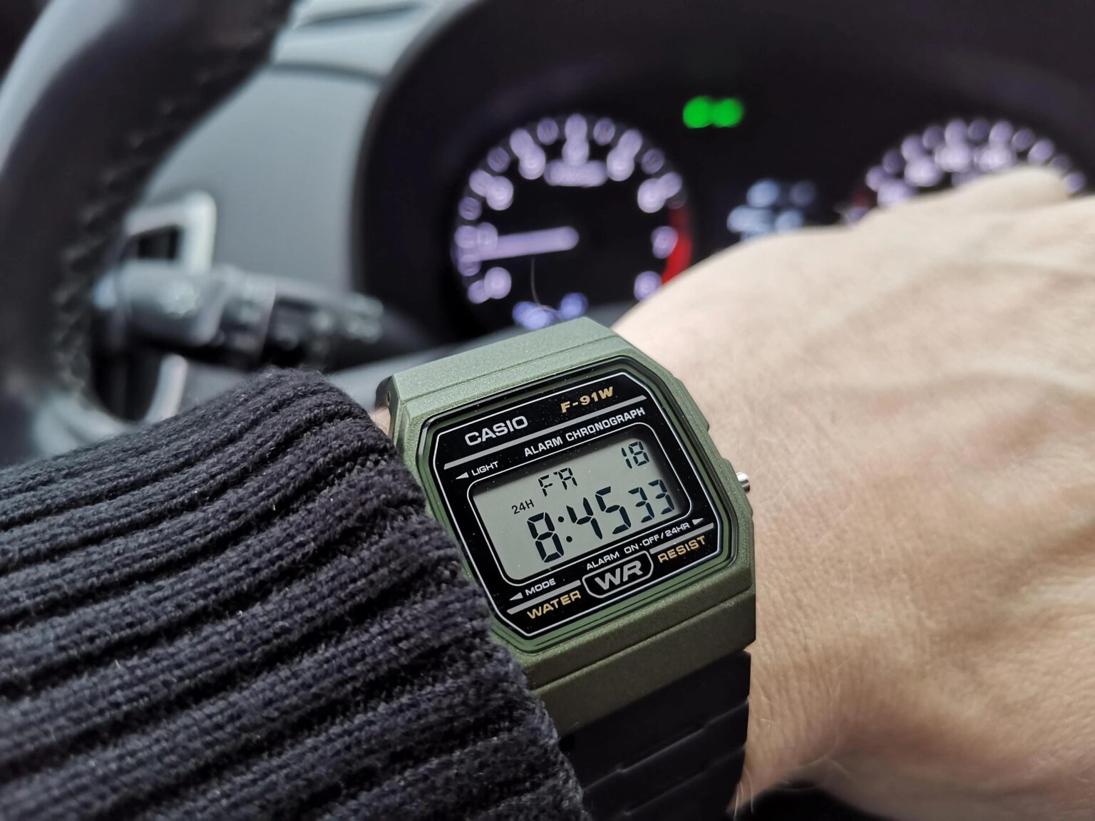 Casio Retro Vintage Mixed Digital Green F-91WM-3A