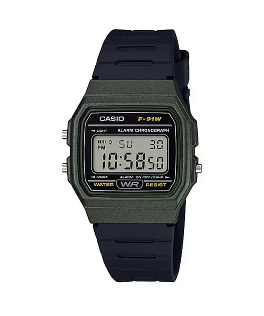 Casio Retro Vintage Mixed Digital Green F-91WM-3A