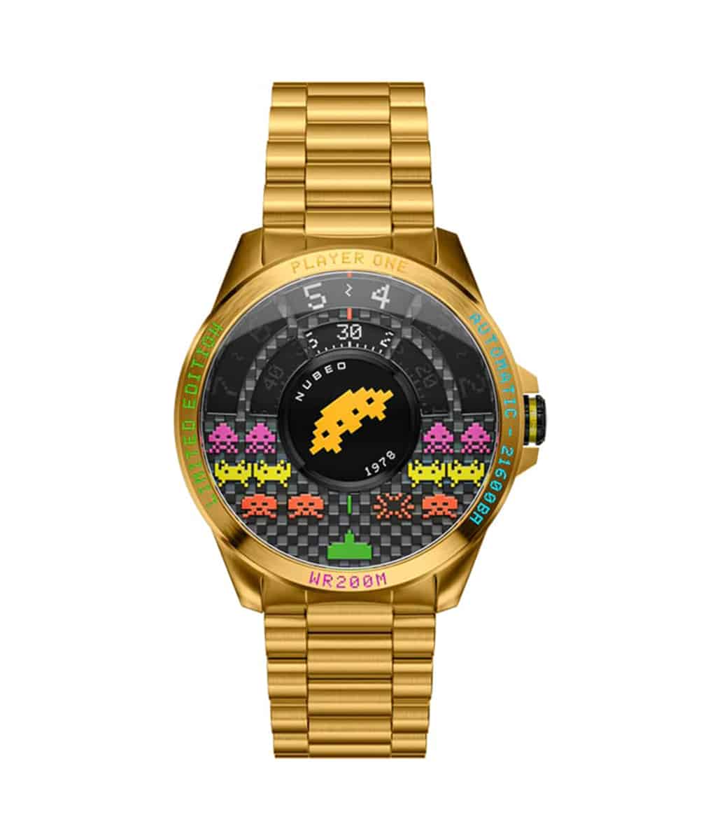 Nubeo Watch Quasar Automatic Space Invaders Voyager Gold
